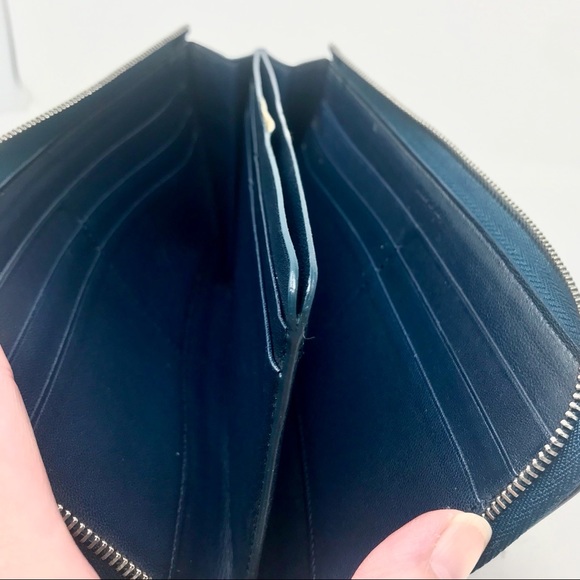 Celine | Bags | Cline Metallic Blue Large Halfzip Wallet | Poshmark
